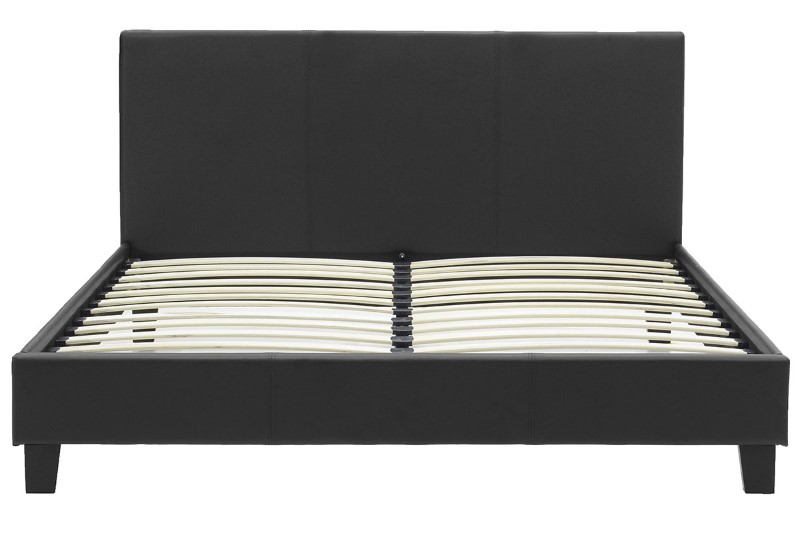 Двоен кревет Nevil Складиште™ PU црн мат 150×200 – Складиште™
