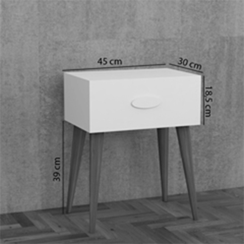 Nightstand Laber Складиште™ бел меламин 45x30x57.5cm – Складиште™