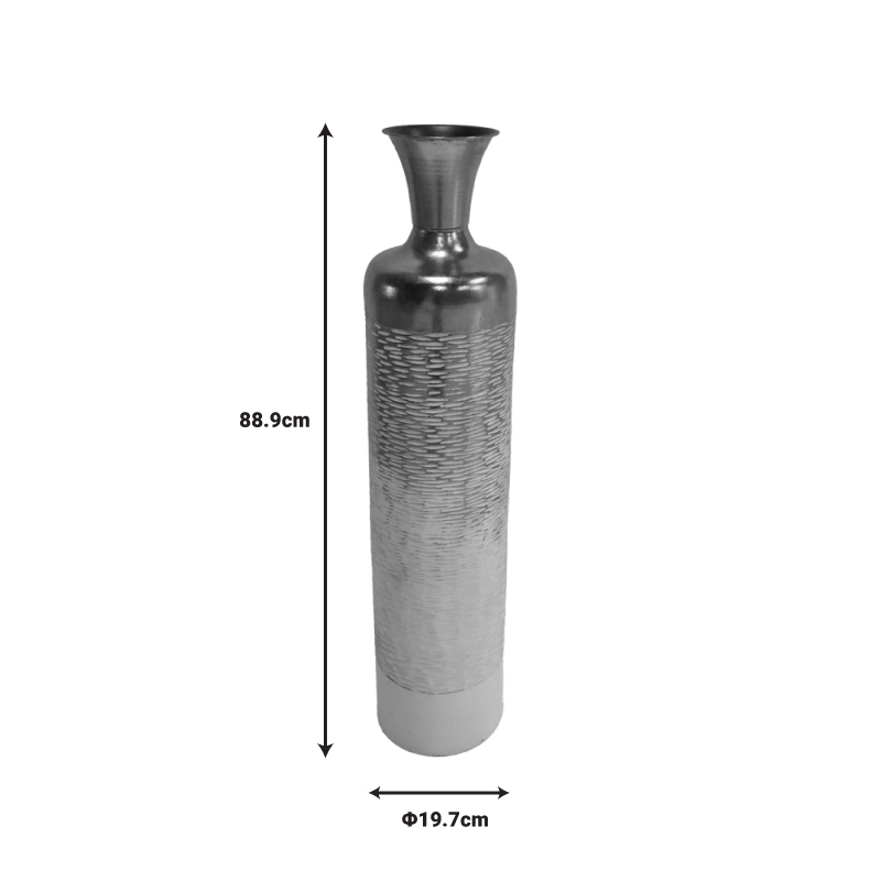 Декоративна вазна Goro Inart метал во бела и розово златна боја D19.7× ...